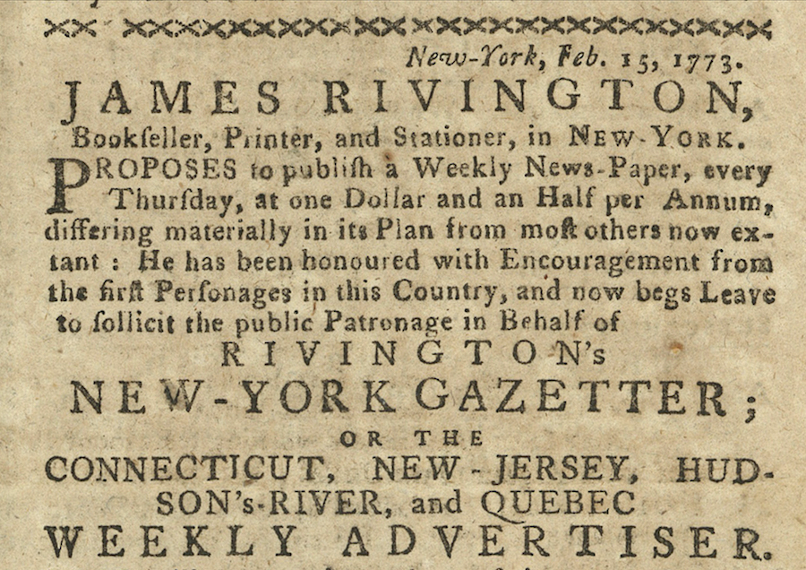James Rivington, American Printer | The Projector